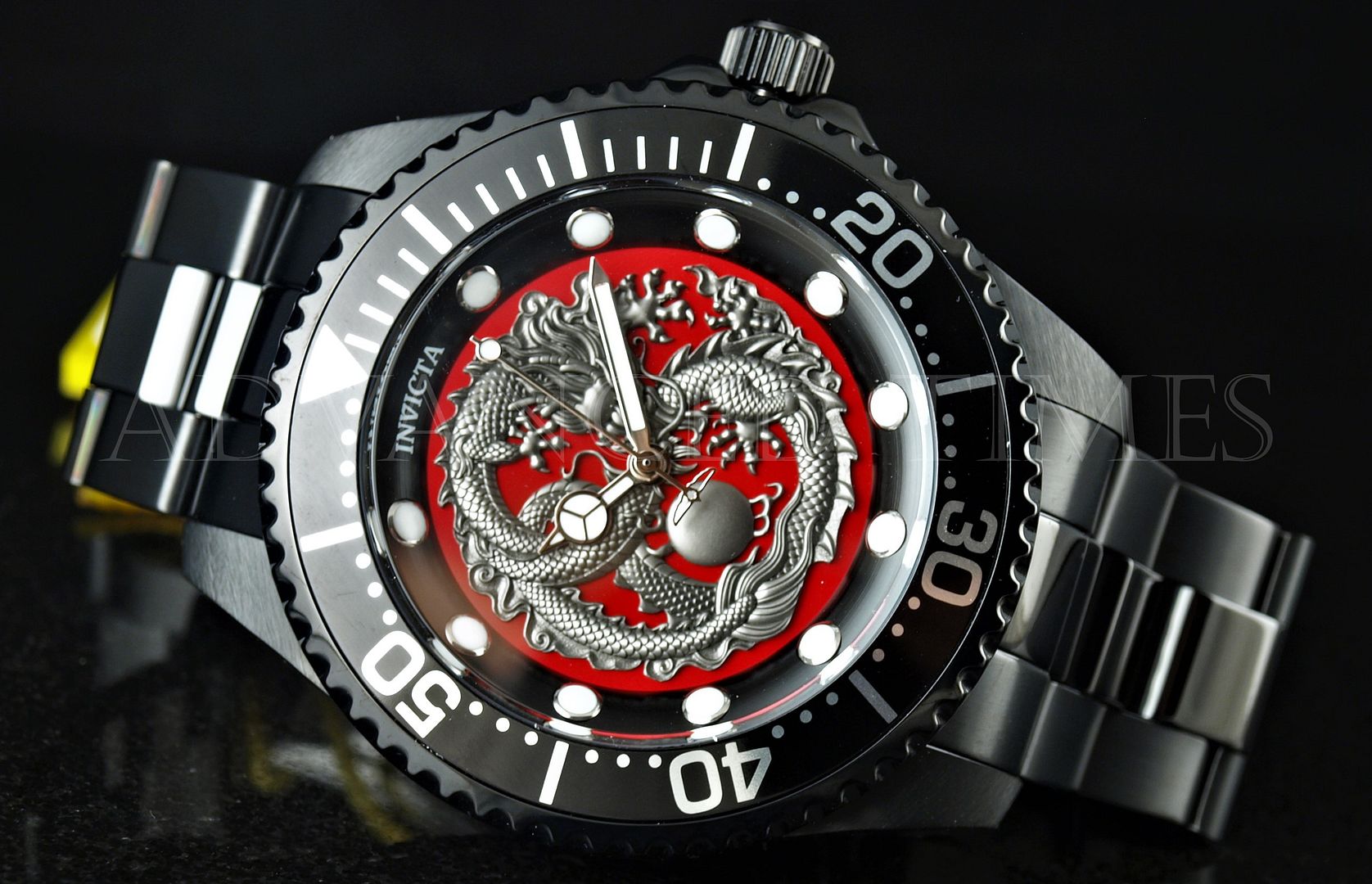 Invicta 47mm Pro Diver DRAGON NH35A Automatic BLACK ION PLATED SS Watch ...
