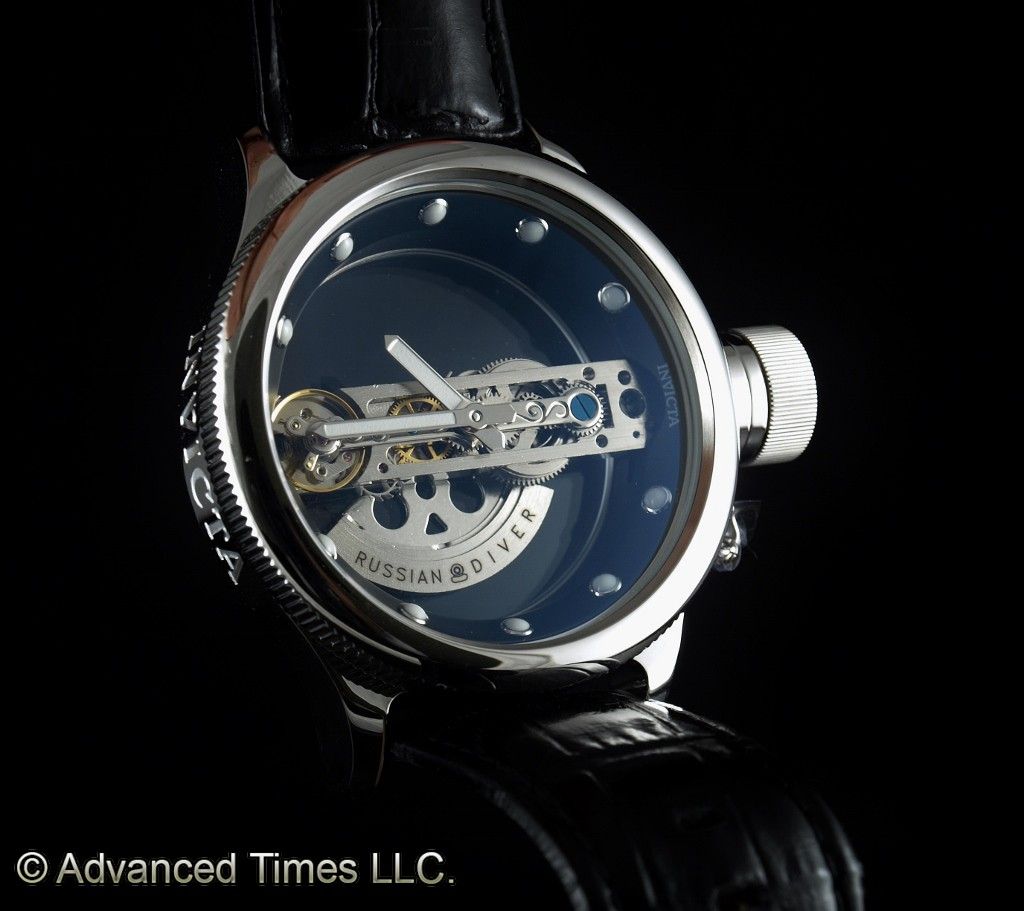 Invicta Men's Russian Diver GHOST BRIDGE Automatic Silver SS Leather ...